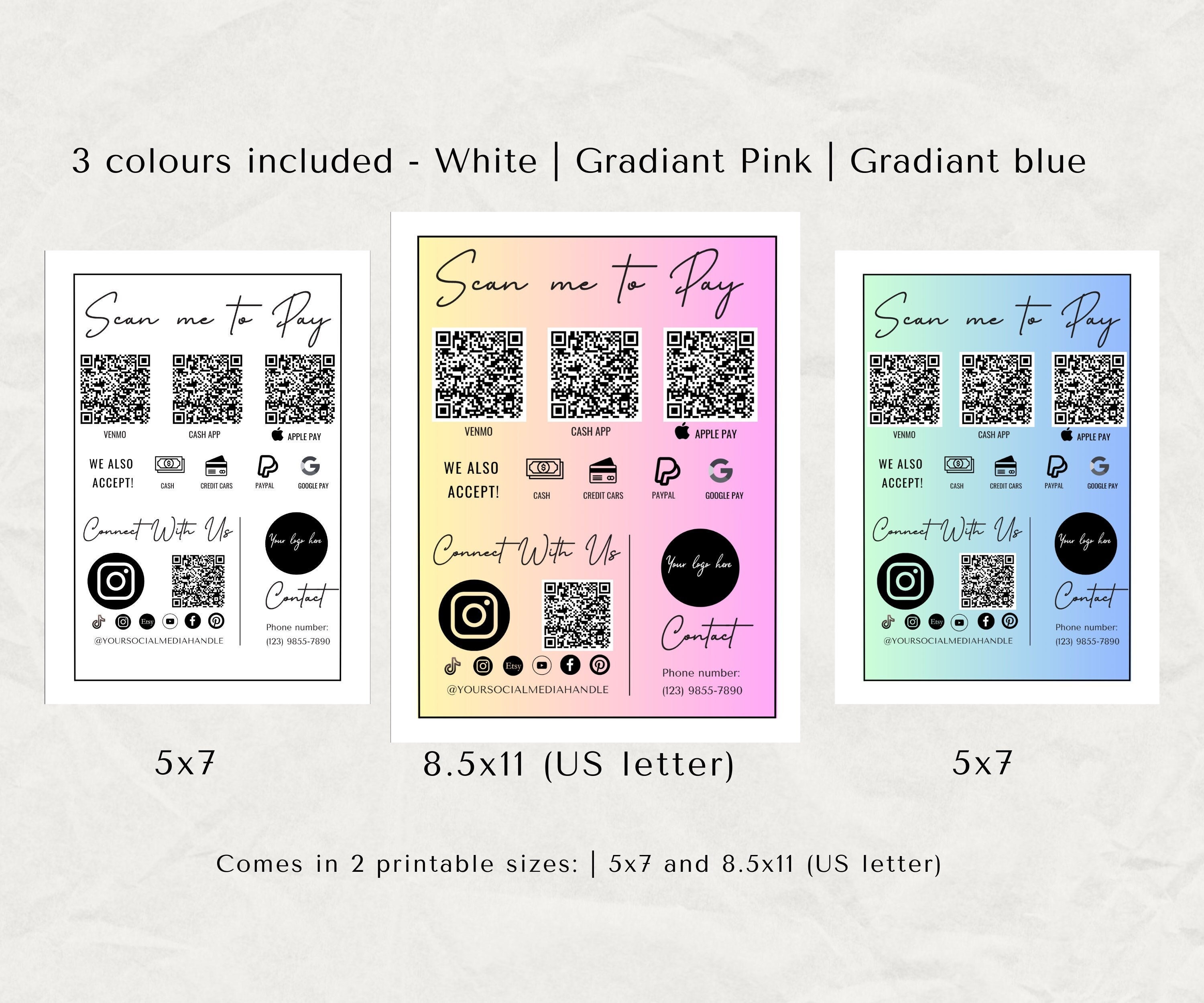 Editable QR Code Sign, Qr Code Sign for Small Business, Canva Template ...