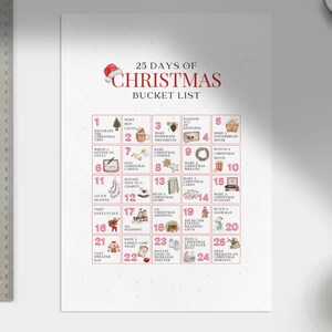 Christmas Bucket List Printable, Christmas Activity Checklist, Winter ...