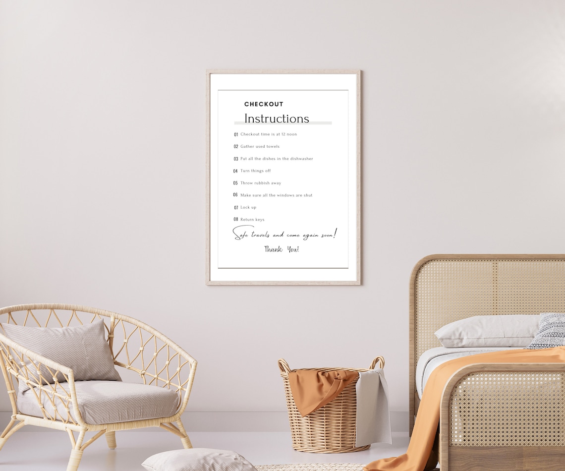Checkout Signs Checkout Listvacation Rental Signcheckout - Etsy