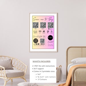 Editable QR Code Sign, Qr Code Sign for Small Business, Canva Template ...