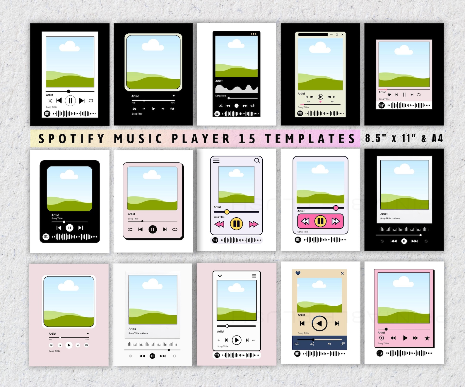 Music Player Template Canva, Music Player Plaque, Canva Frame, Music ...