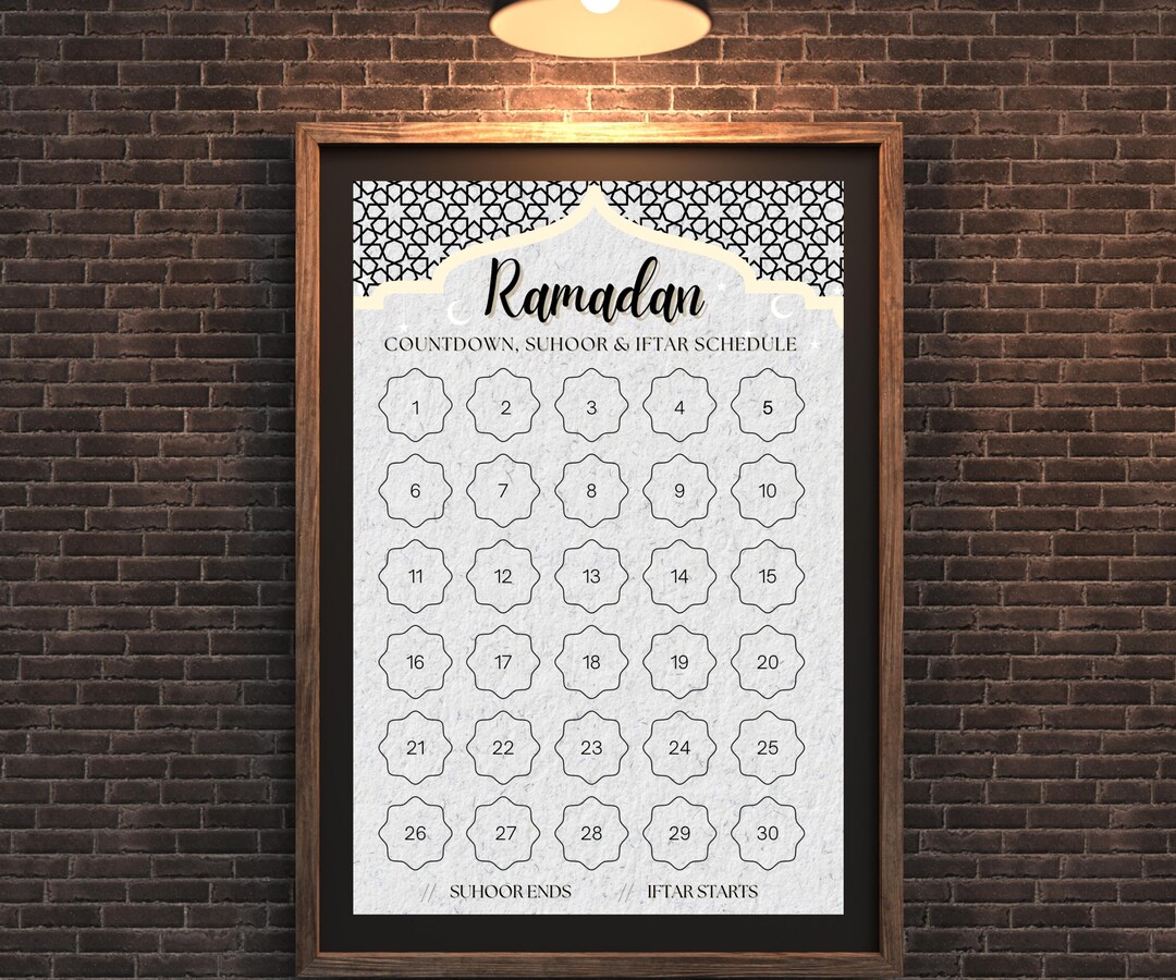 Ramadan Countdown Calendar Printable, Fasting Tracker & Planner ...