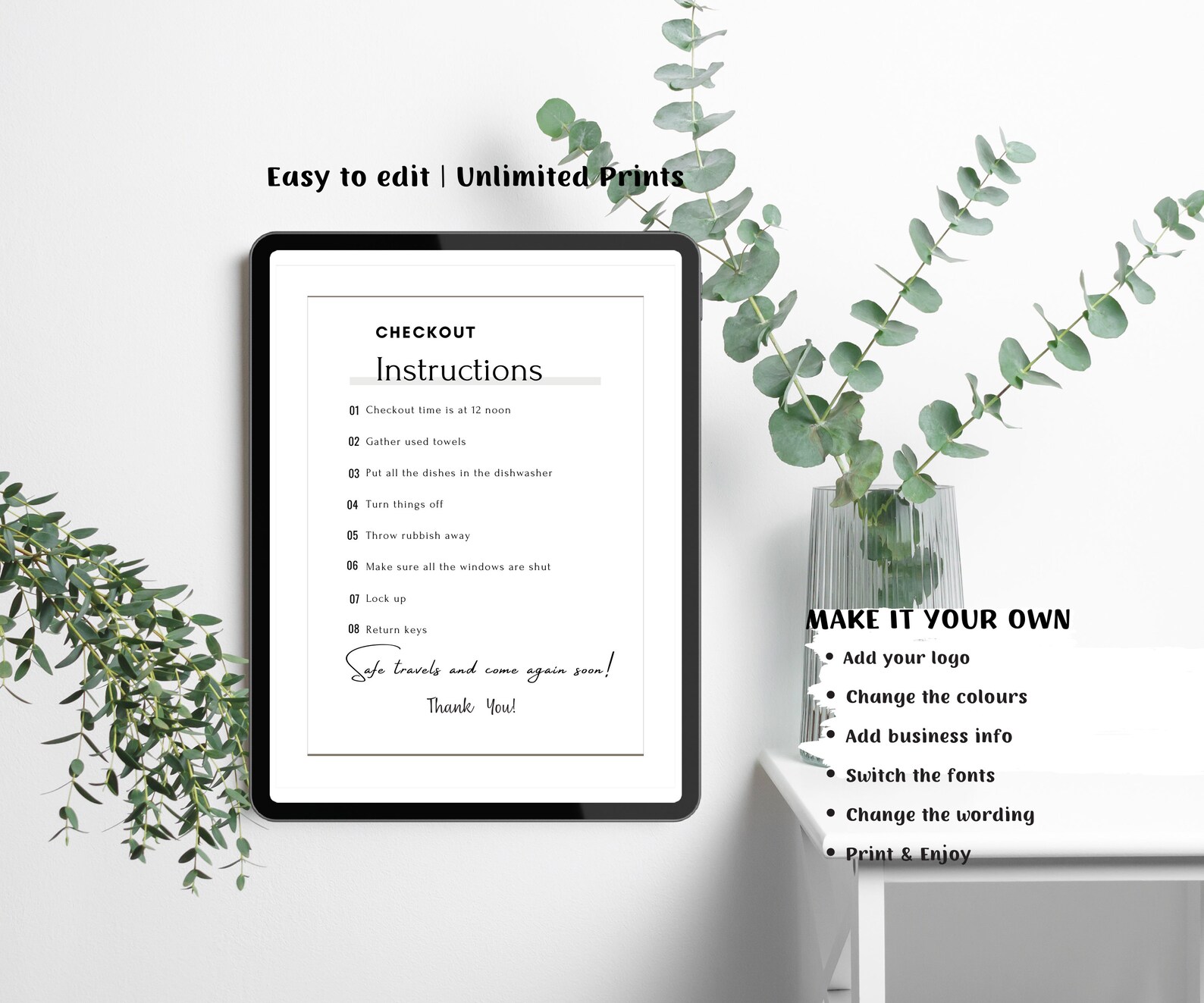 Checkout Signs Checkout Listvacation Rental Signcheckout - Etsy