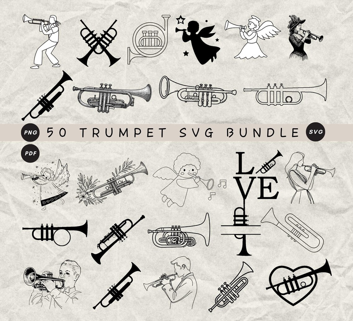 Trumpet Bundle SVG, Trumpet Png Bundle, Trumpet Svg Bundle, Music Svg ...