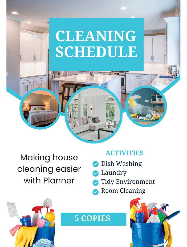 Simple Cleaning Planner Printable, Home or Office Cleaning, Cleaning ...