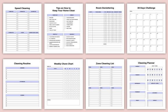 Editable Printable Cleaning Planner Cleaning Checklist Template