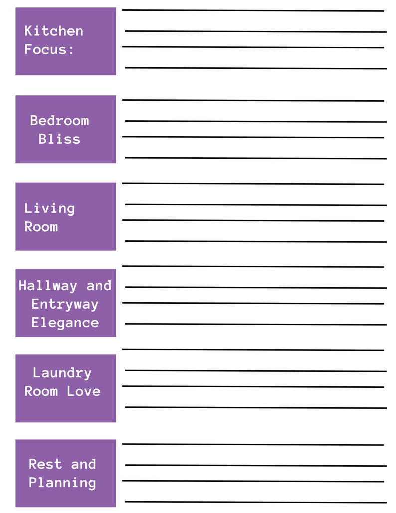 Printable Home Cleaning Planner, Editable Cleaning Checklist, Weekly ...