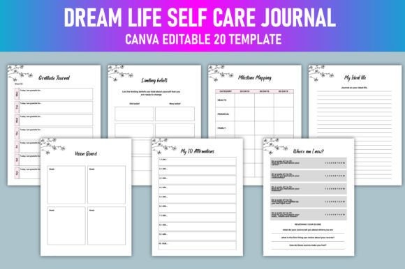 Dream Planner Editable Canva Template | Commercial Use | Instant ...