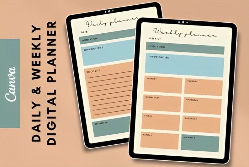 Daily Planner Printable 30 Day Planner, Planner Hourly Weekly, Digital ...