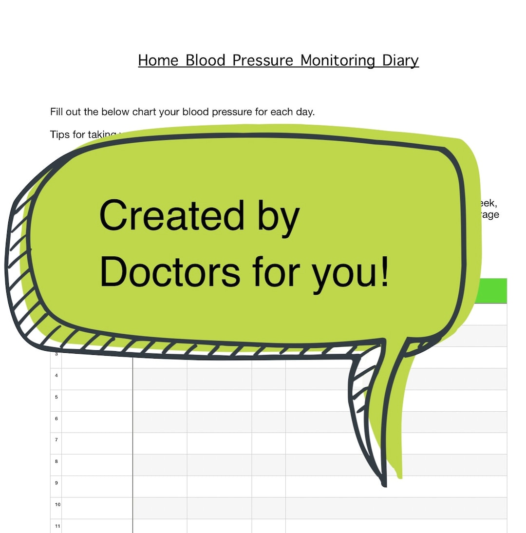 Blood Pressure/ Hypertension Diary - Etsy