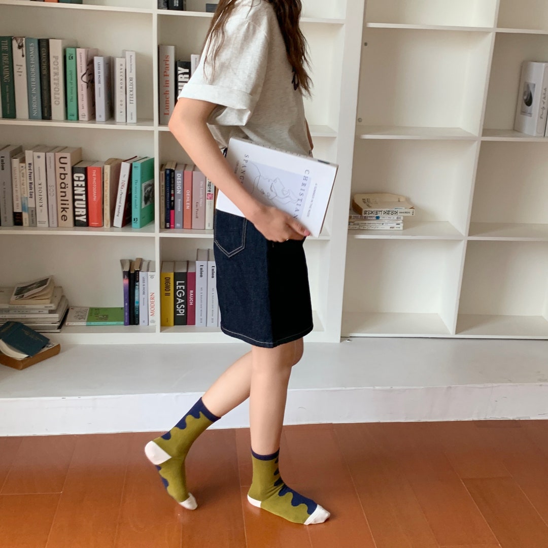 Women’s Polka Dot Asymmetric Pattern Socks| Soft | Cute | Fashion ...