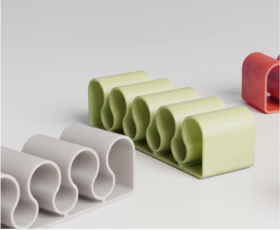 3D Printed Pack of 4 Cable Management Holders – Self-adhesive Cord ...