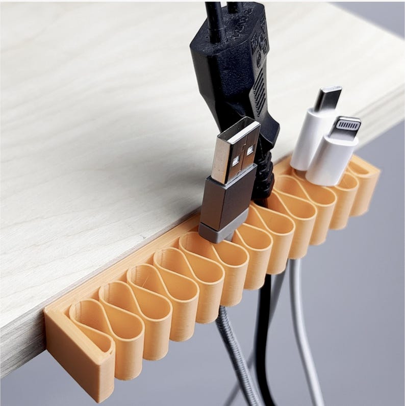 3D Printed Pack of 4 Cable Management Holders – Self-adhesive Cord ...