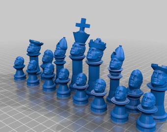 The Rock Chess Set 3D Printed, Standard Size, King 3.75 In, 9.5 Cm ...