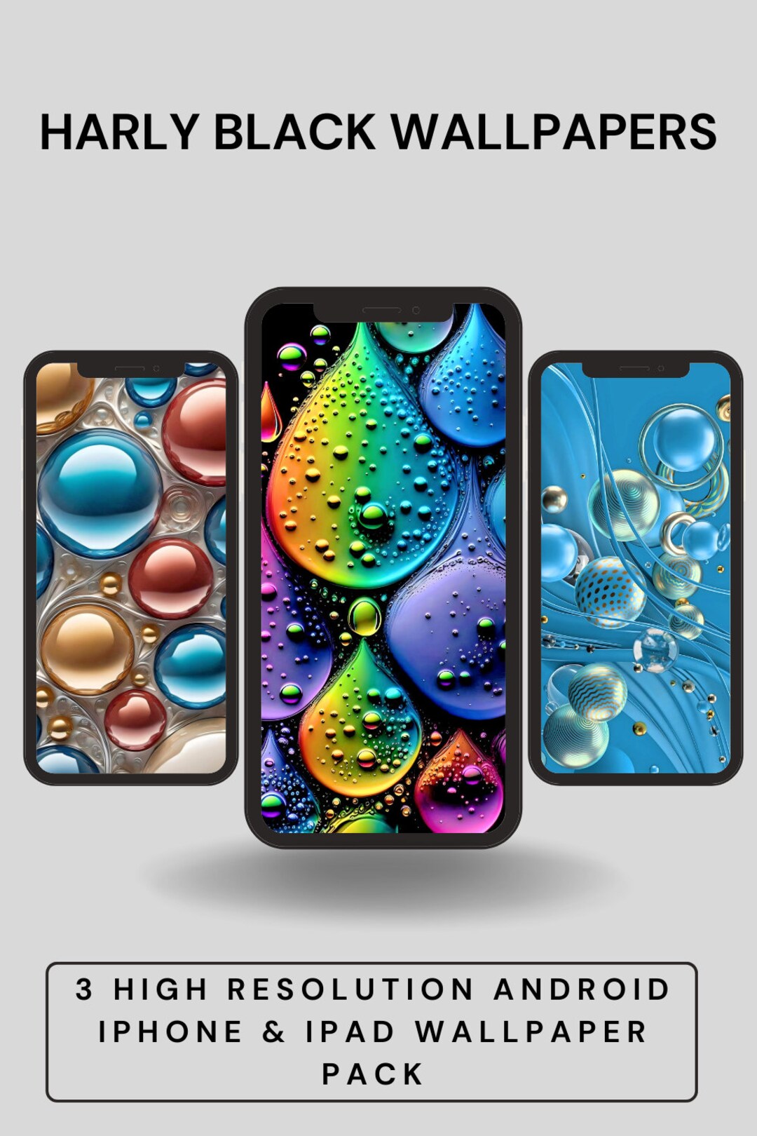 Android, Iphone, iPad 3D Wallpaper - 3 High Resolution Neon Bubble ...