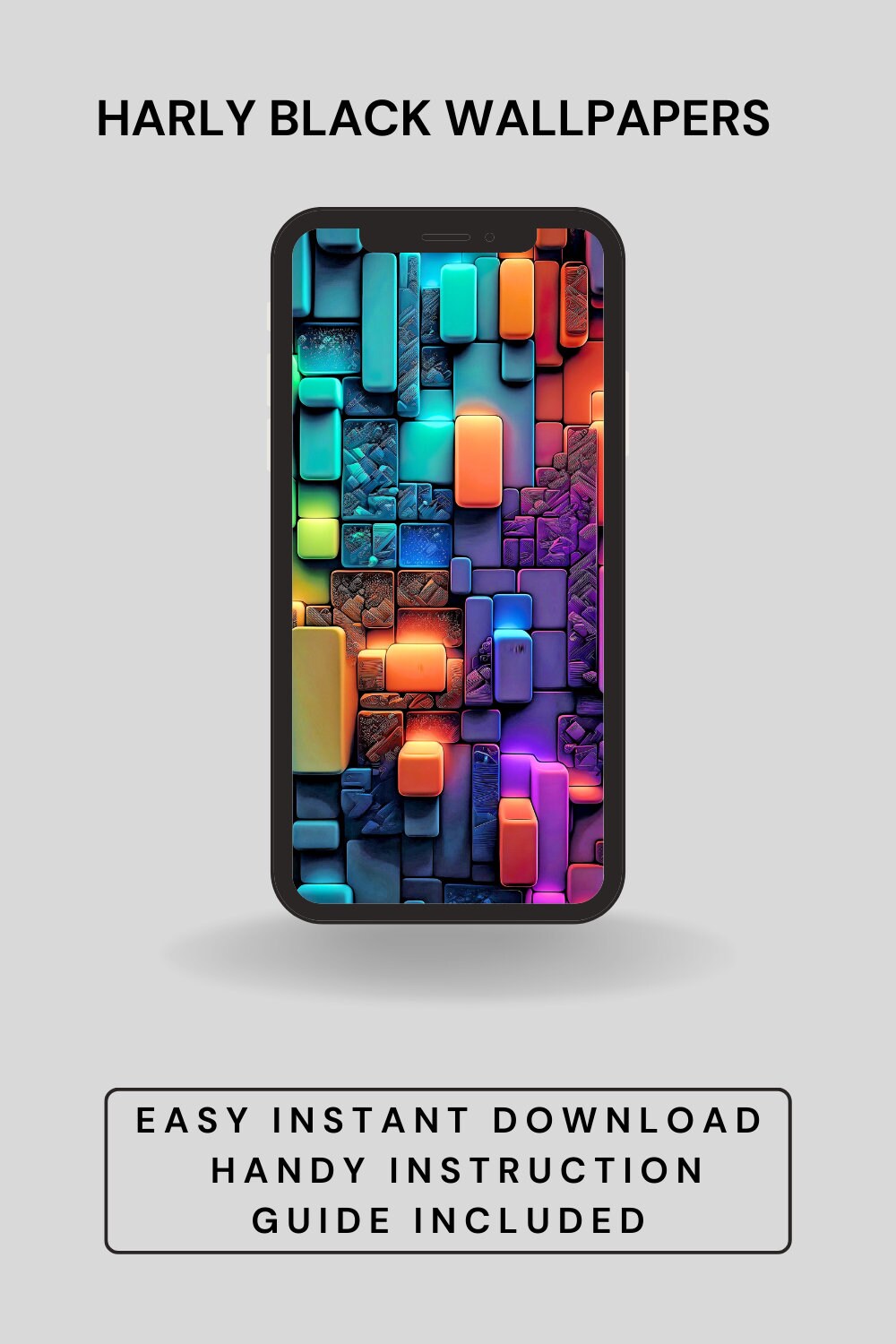 Android, iPhone iPad 3D Wallpaper 3 High Resolution Geometric Block ...