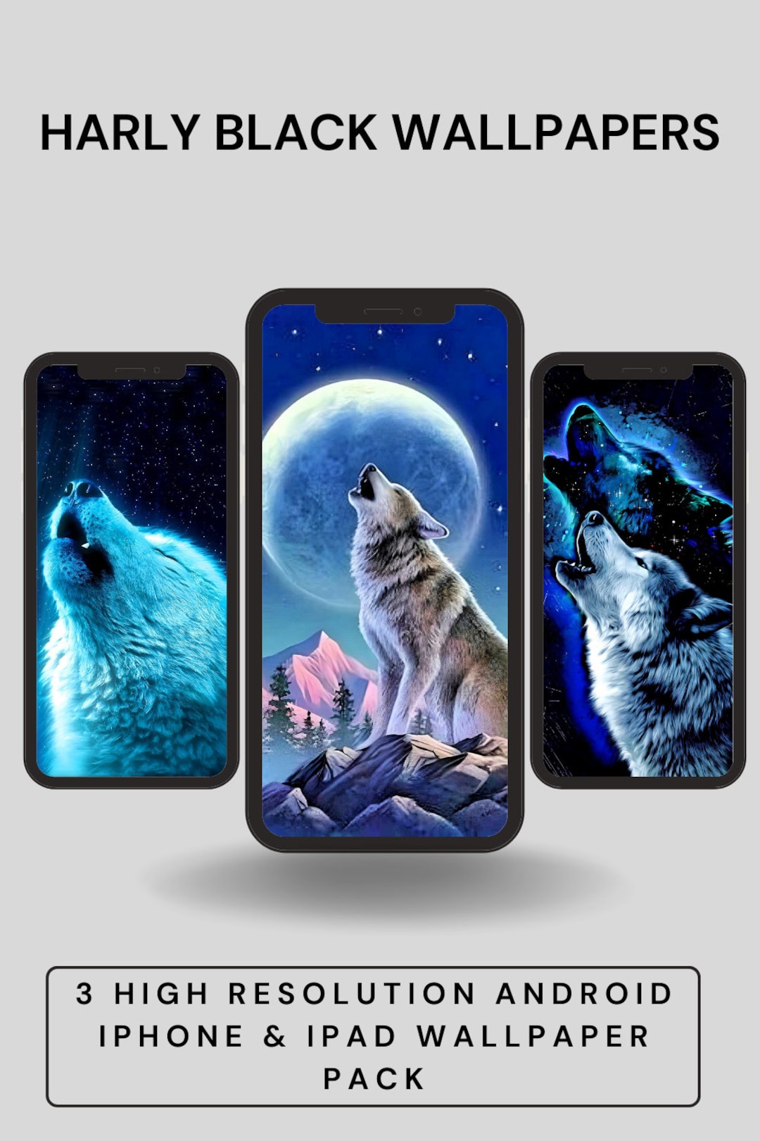 Android, Iphone, iPad Wallpaper - 3 High Resolution 3D Wolf Images ...