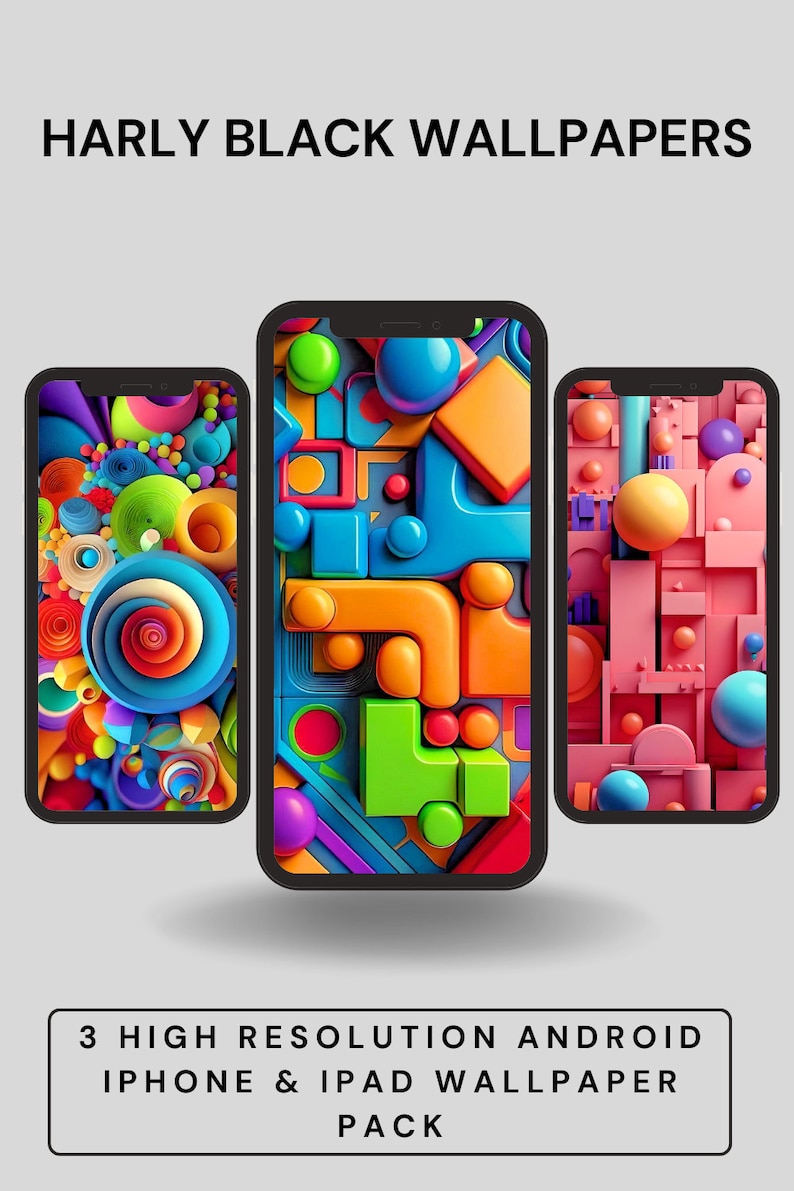 Android, iPhone iPad 3D Wallpaper - 3 High Resolution Geometric Art ...