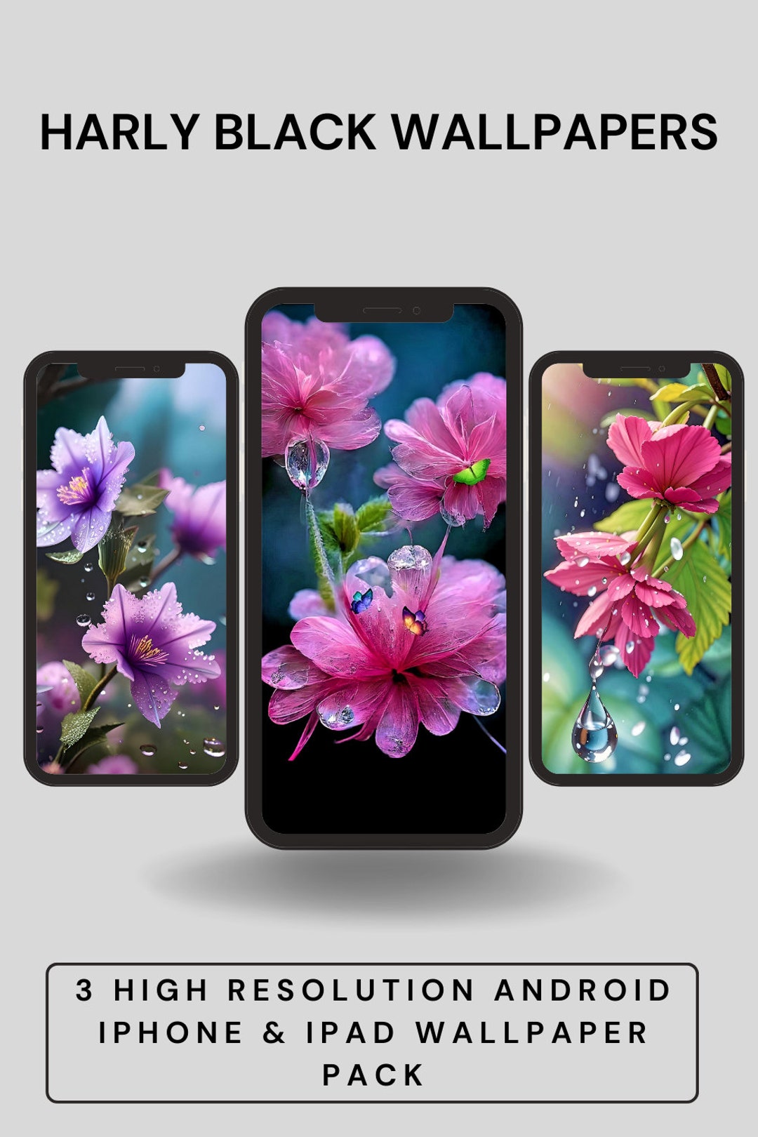 Android, iPhone iPad Wallpaper 3 High Resolution 3D Flower Images ...