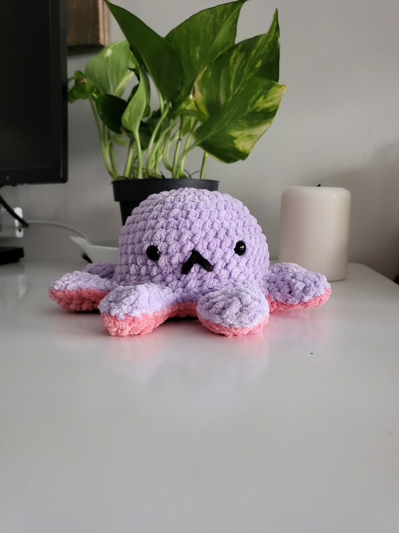 Soft Reversible Octopus Plush in Handmade Crochet, Customizable ...