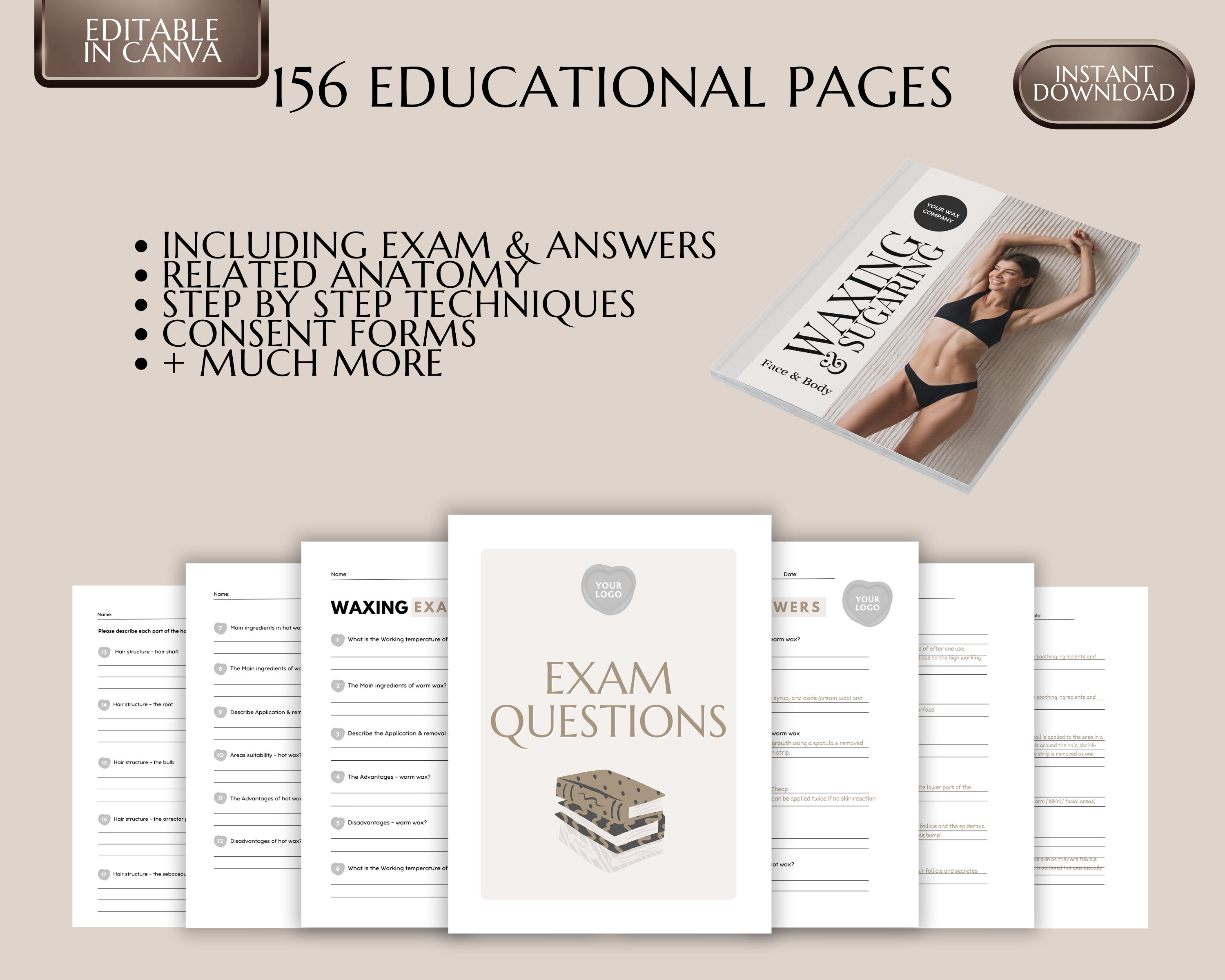 Waxing Manual, Body Wax Training Manual, Facial Waxing, Sugaring, Hair ...