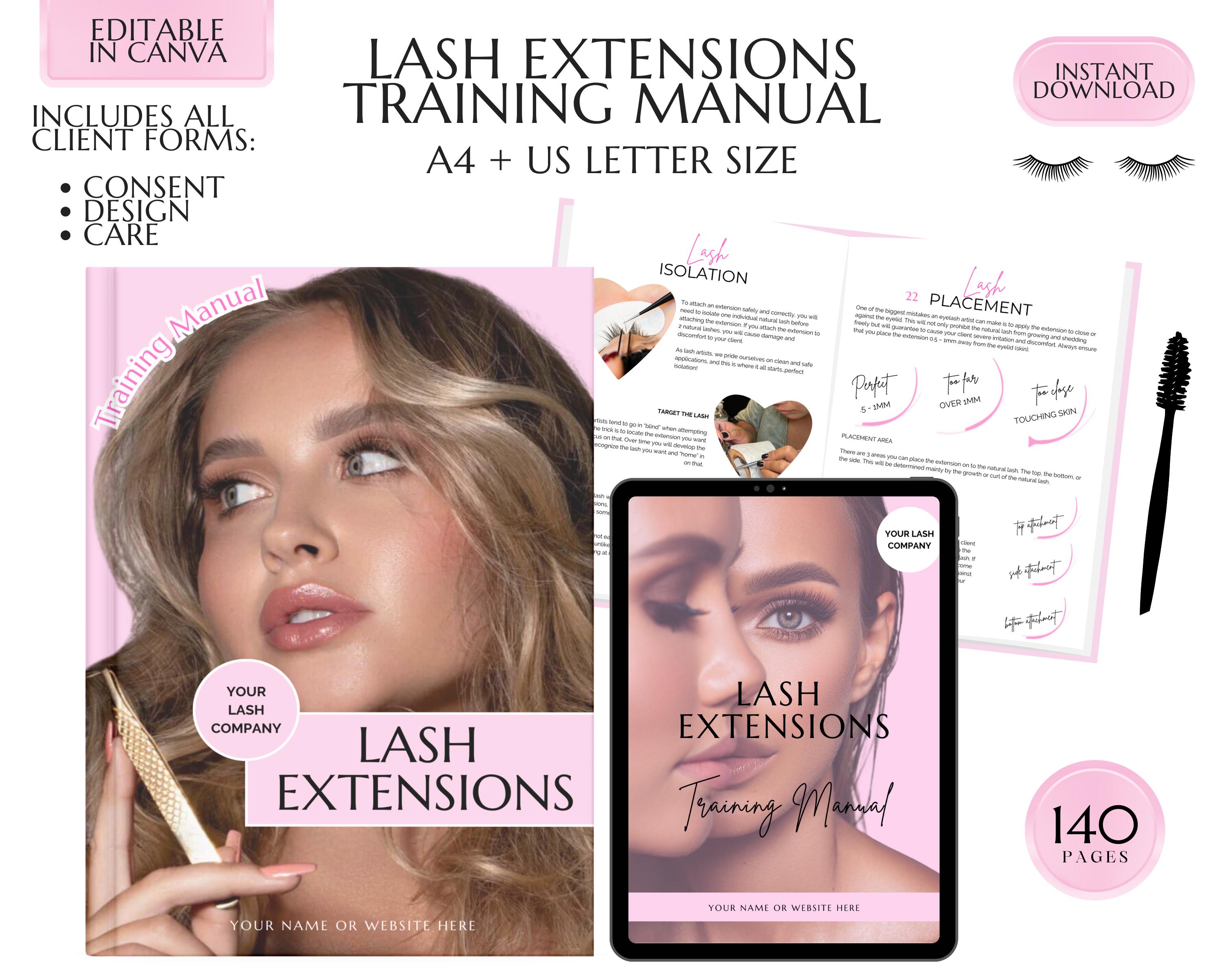 Lash Extension Training Manual, Beauty School Guide, Editable Ebook ...
