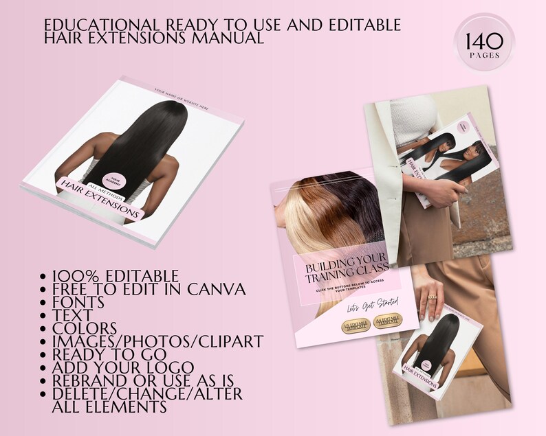 Hair Extensions Training Manual, Cosmetology Student Guide (PDF) - Etsy