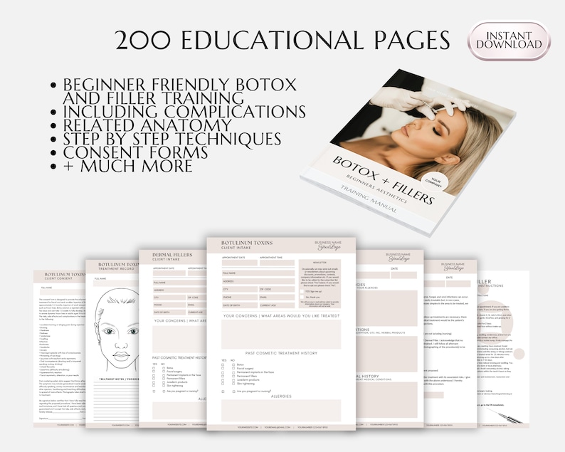 Aesthetic Injections Training Manual, Botox Training Guide, Dermal Fillers Course, Beginners ...