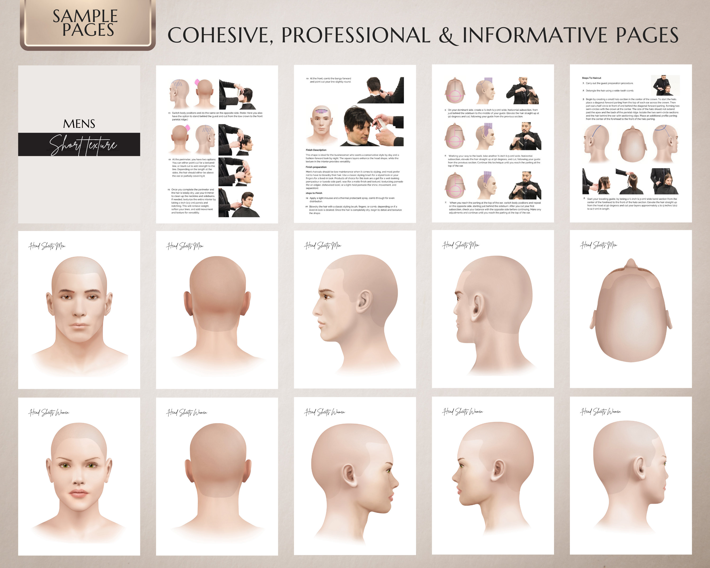 Hair Cutting Training Manual, Student Training Guide, Step by Step ...