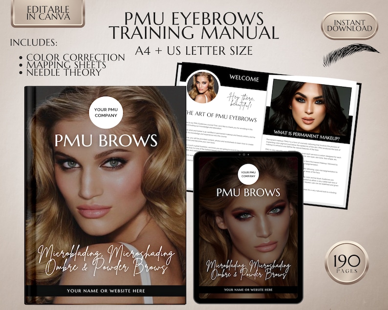 PMU Brows Training Manual, Ombre, Powder Brows, Microblading ...