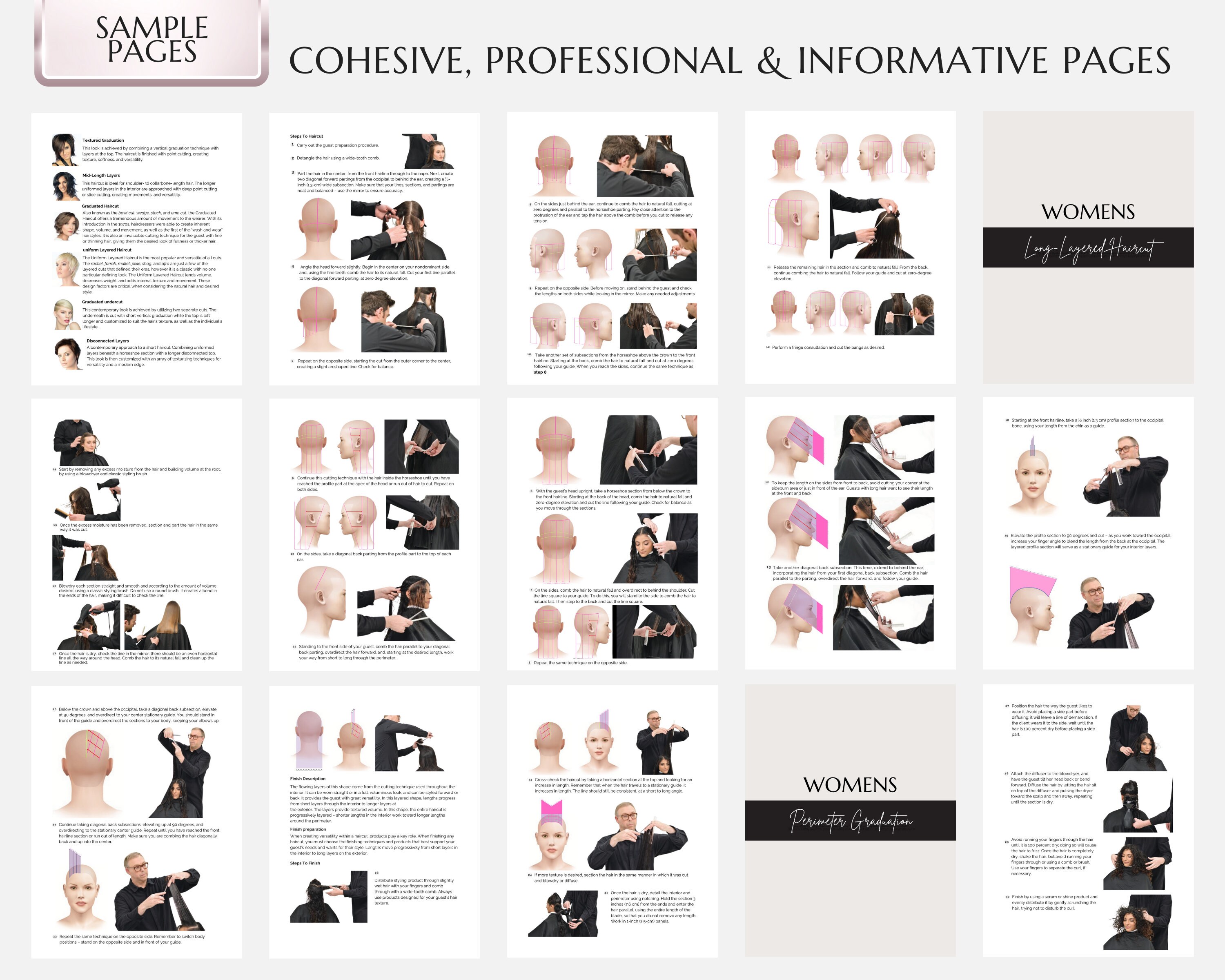 Hair Cutting Manual, Cosmetology Training Manual, Hair Cutting Guide ...