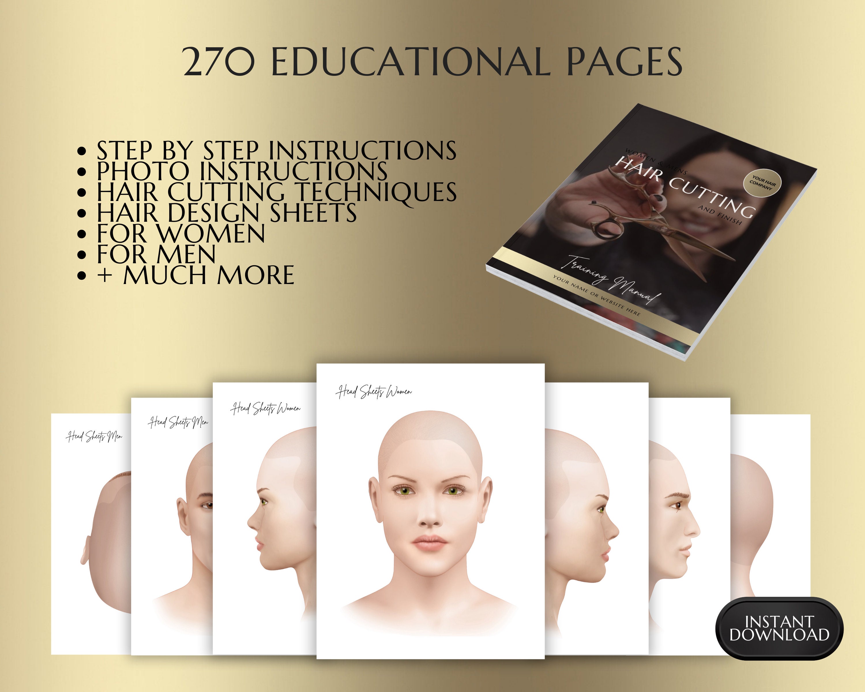 Hair Stylist Training Manual for Hair Cutting, Beginner and Experienced ...