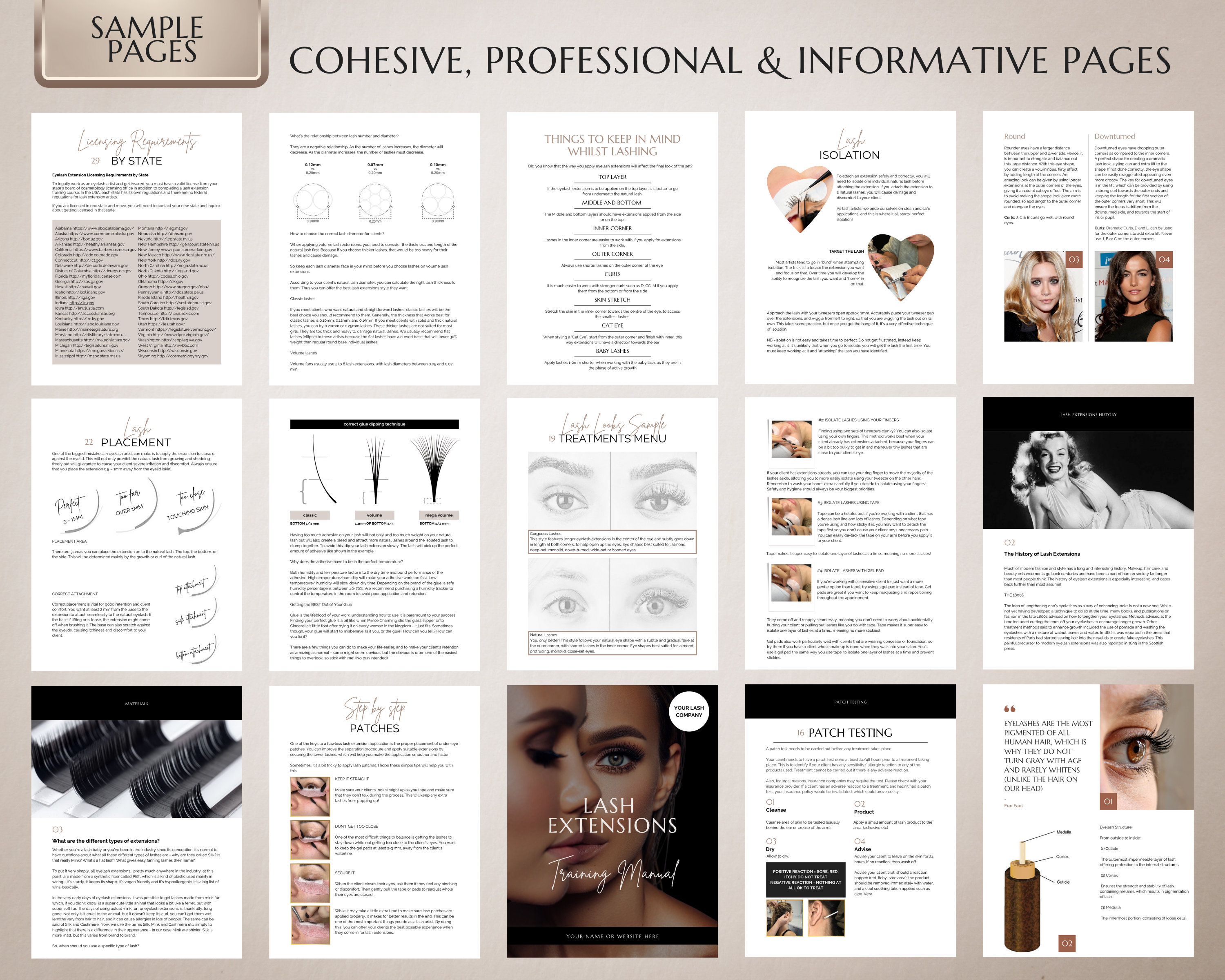Lash Extensions Training Manual, Beauty School Guide (editable in Canva ...
