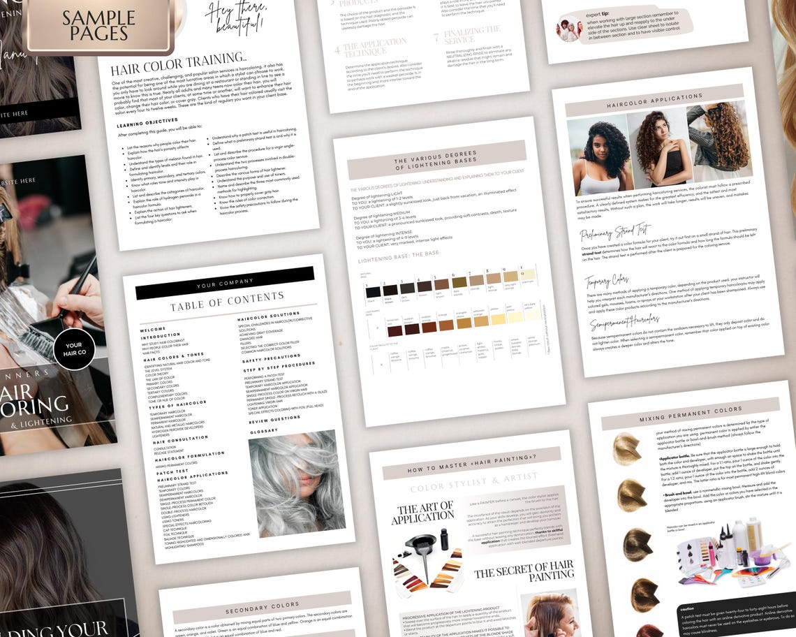 Hair Coloring Training Manual, Balayage & Lightening Guide (canva ...