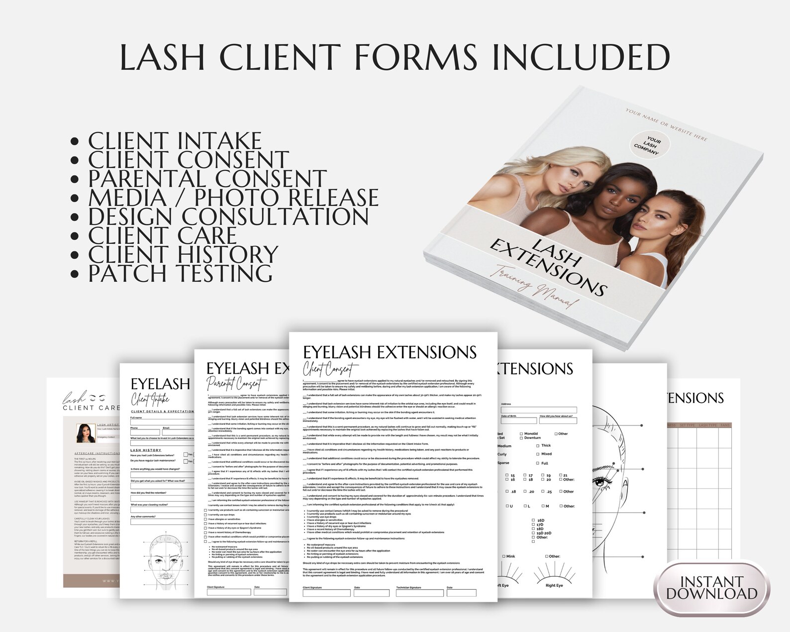 Eyelash Manual, Custom Lash Manual, Eyelash Extensions Training Manual ...
