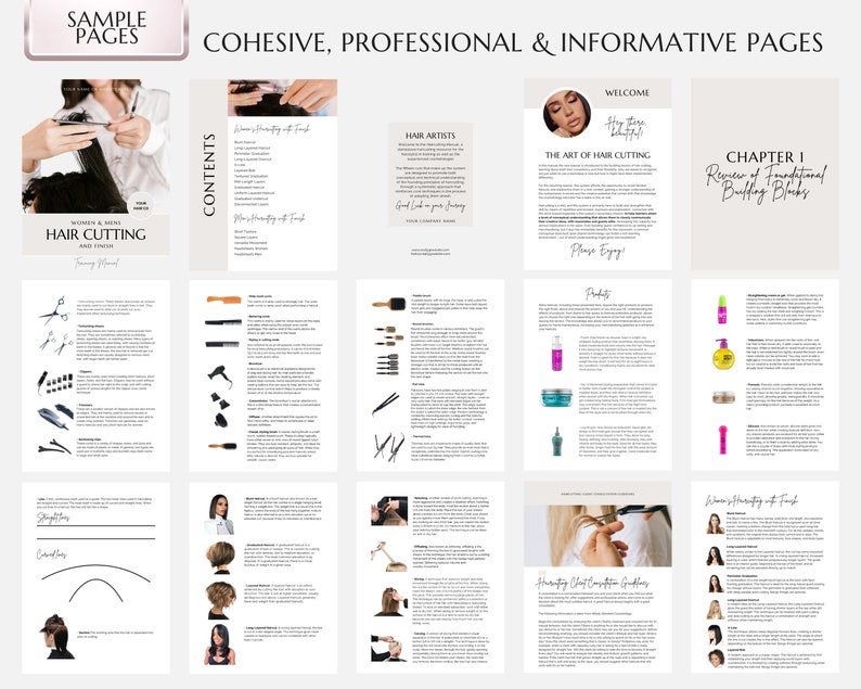 Hair Cutting Training Manual, Cosmetology Guide (editable in Canva) - Etsy