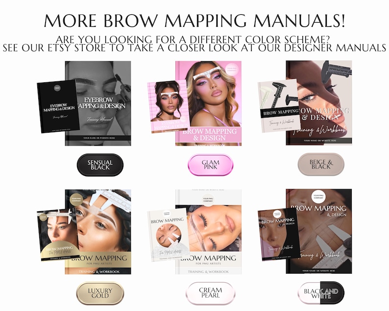 Brow Mapping Manual, Eyebrow Mapping Workbook, Brow Mapping & Design Course, Student Training ...