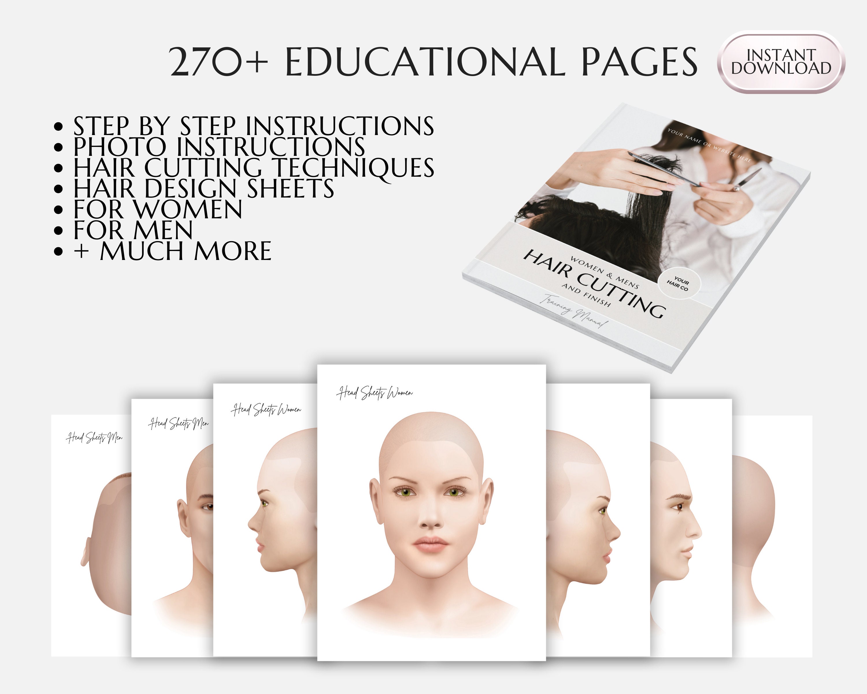 Hair Cutting Manual, Cosmetology Training Manual, Hair Cutting Guide ...