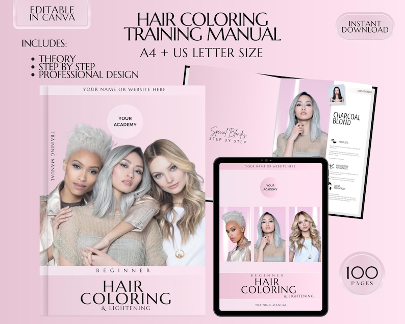 Hair Coloring Manual, Hair Lightening Training Guide, Balayage, Bleach ...