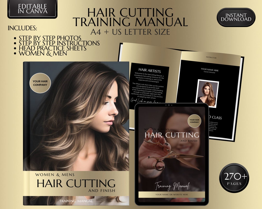 Hair Stylist Training Manual for Hair Cutting, Beginner and Experienced ...