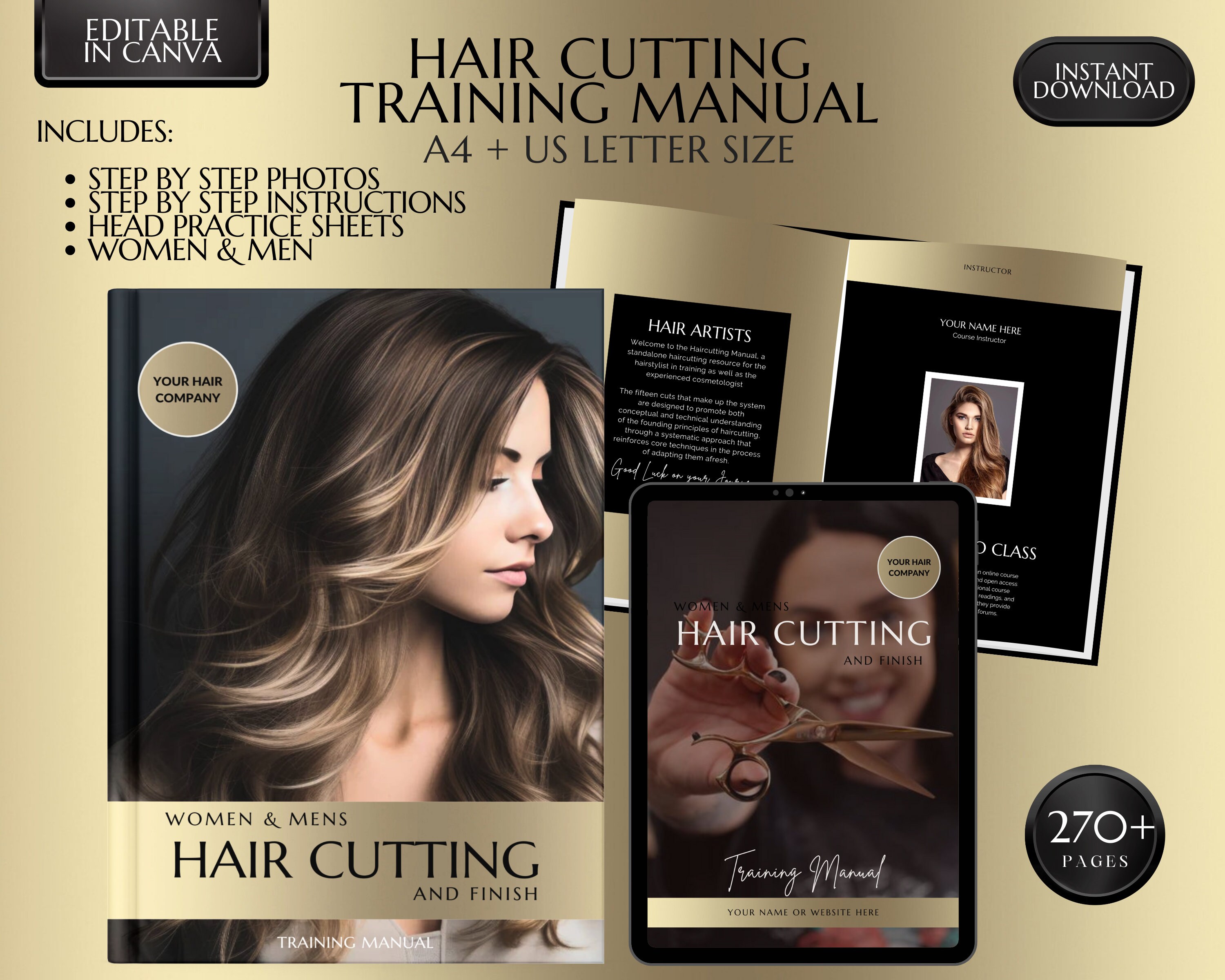Hair Stylist Training Manual for Hair Cutting, Beginner and Experienced ...