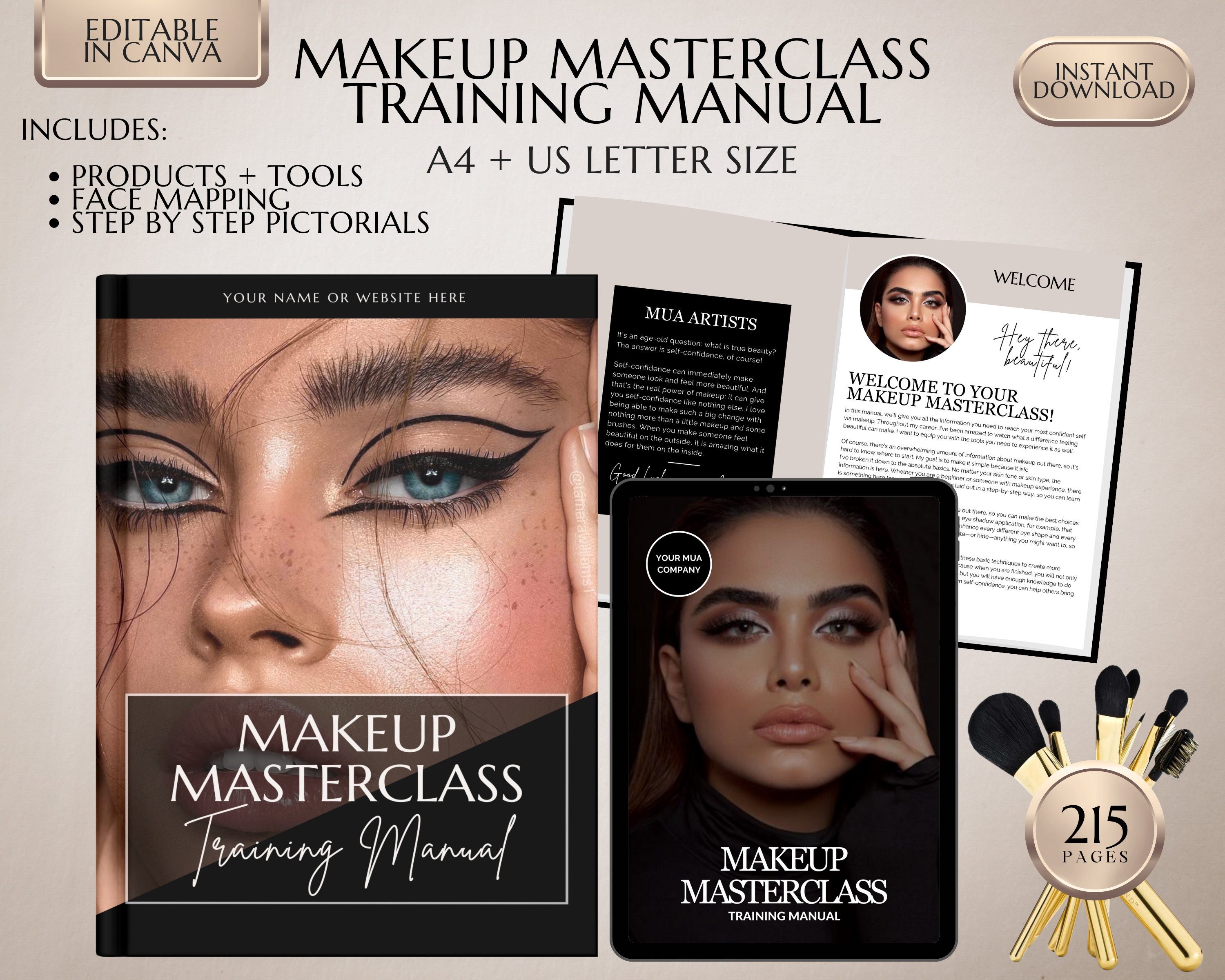 Makeup Tutorial, Digital Makeup Guide, Makeup Lessons, Makeup Workbook ...