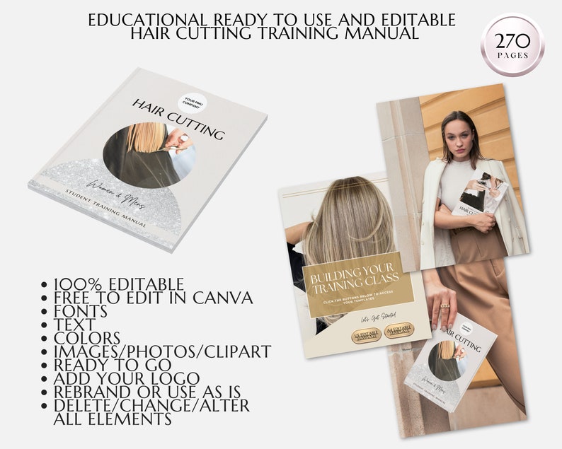 Hair Cutting Training Manual, Cosmetology Guide (editable in Canva) - Etsy