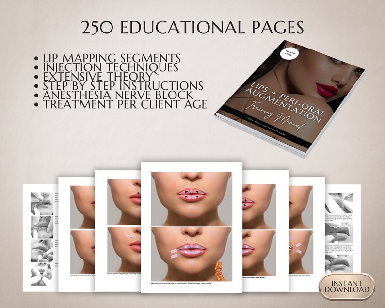 Lip Filler Training Manual, Augmentation Guide, Editable Ebook (PDF) - Etsy