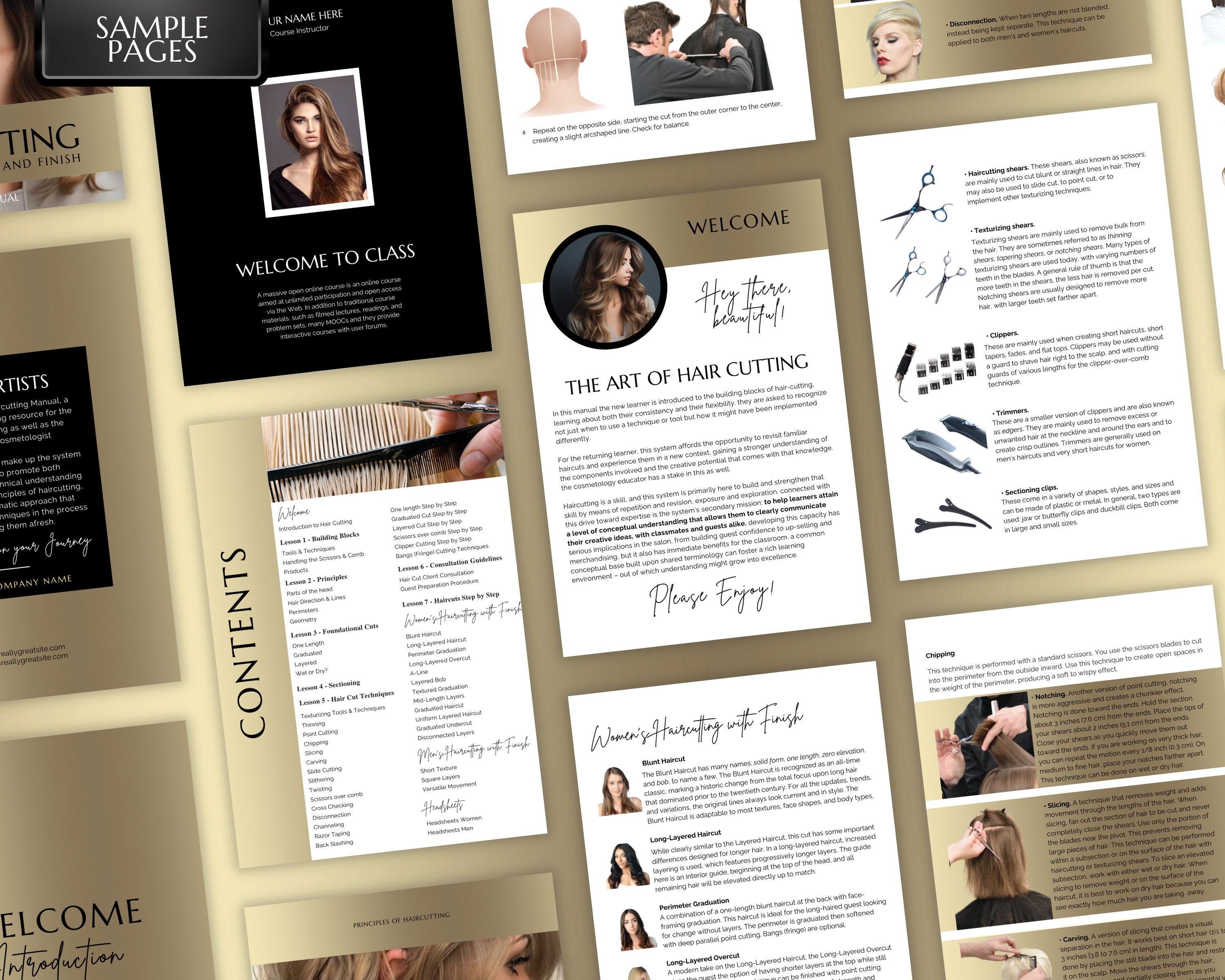 Hair Stylist Training Manual for Hair Cutting, Beginner and Experienced ...