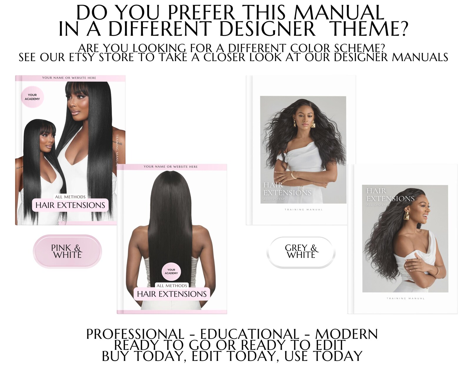 Hair Extensions Training Manual, Cosmetology Student, Canva (PDF) - Etsy