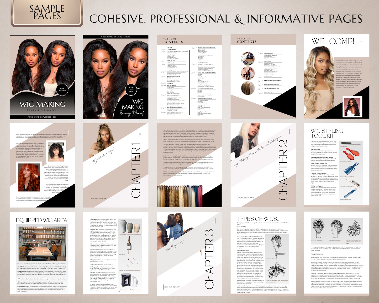 Wig Maker Training Manual, Wig Making Course, Hand Tied, Machine, Step ...