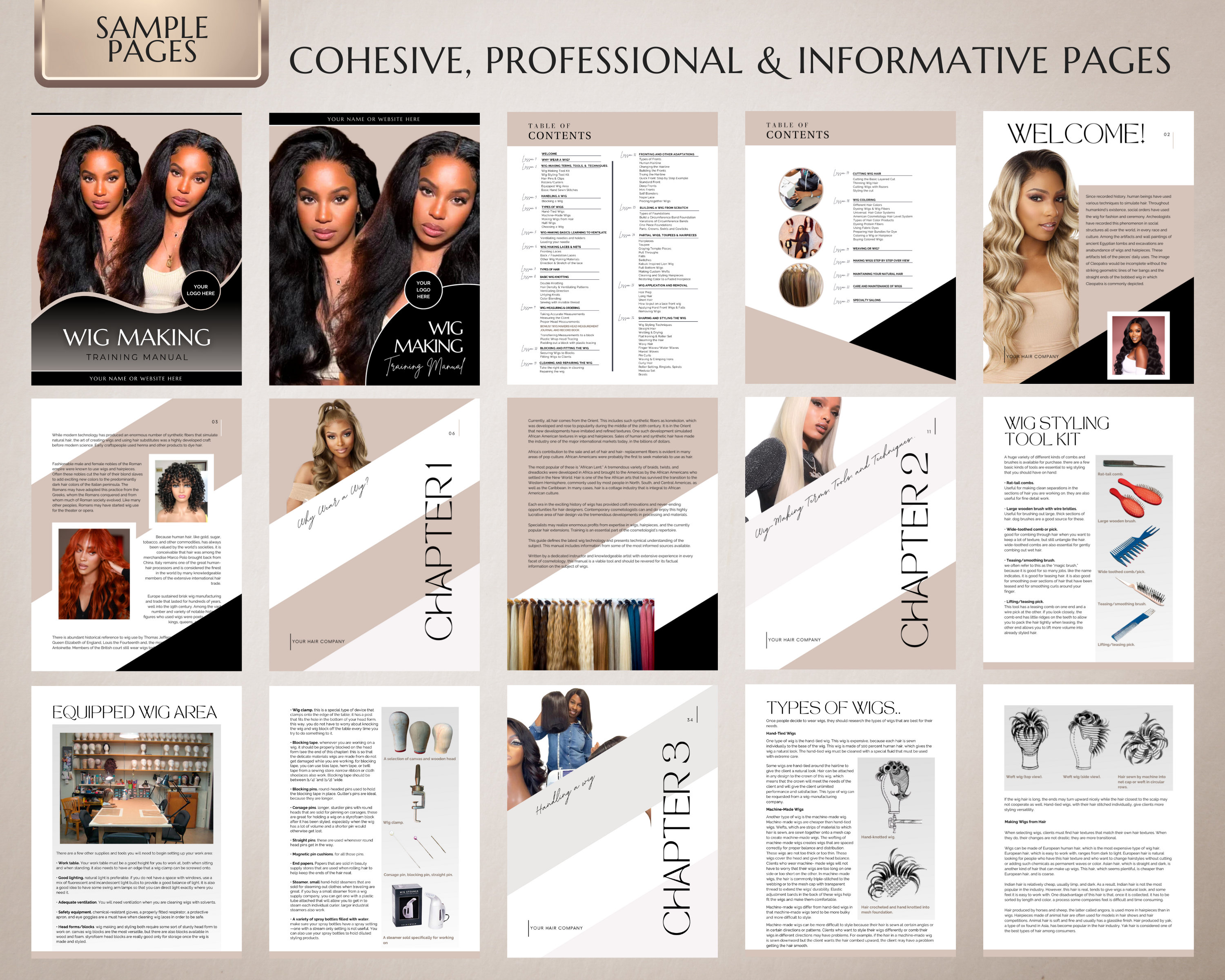 Wig Maker Training Manual, Wig Making Course, Hand Tied, Machine, Step ...