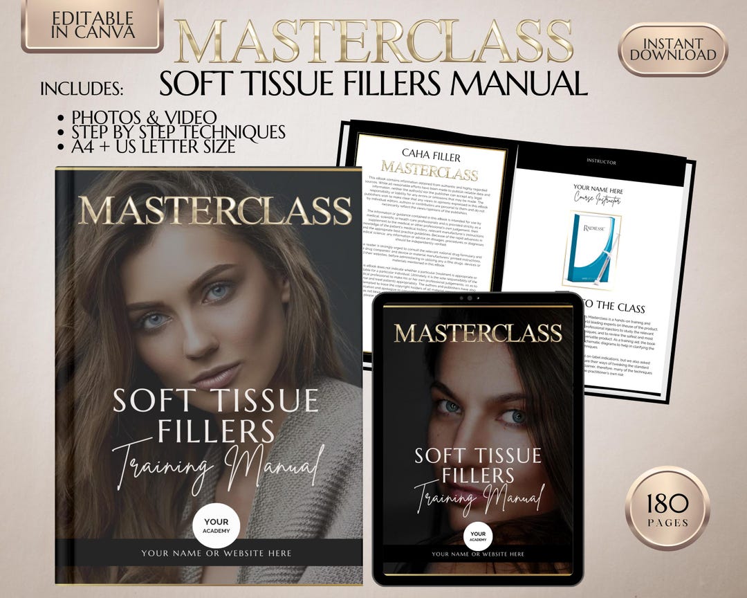 Soft Tissue Fillers Masterclass Training Manual, Needle & Cannula ...