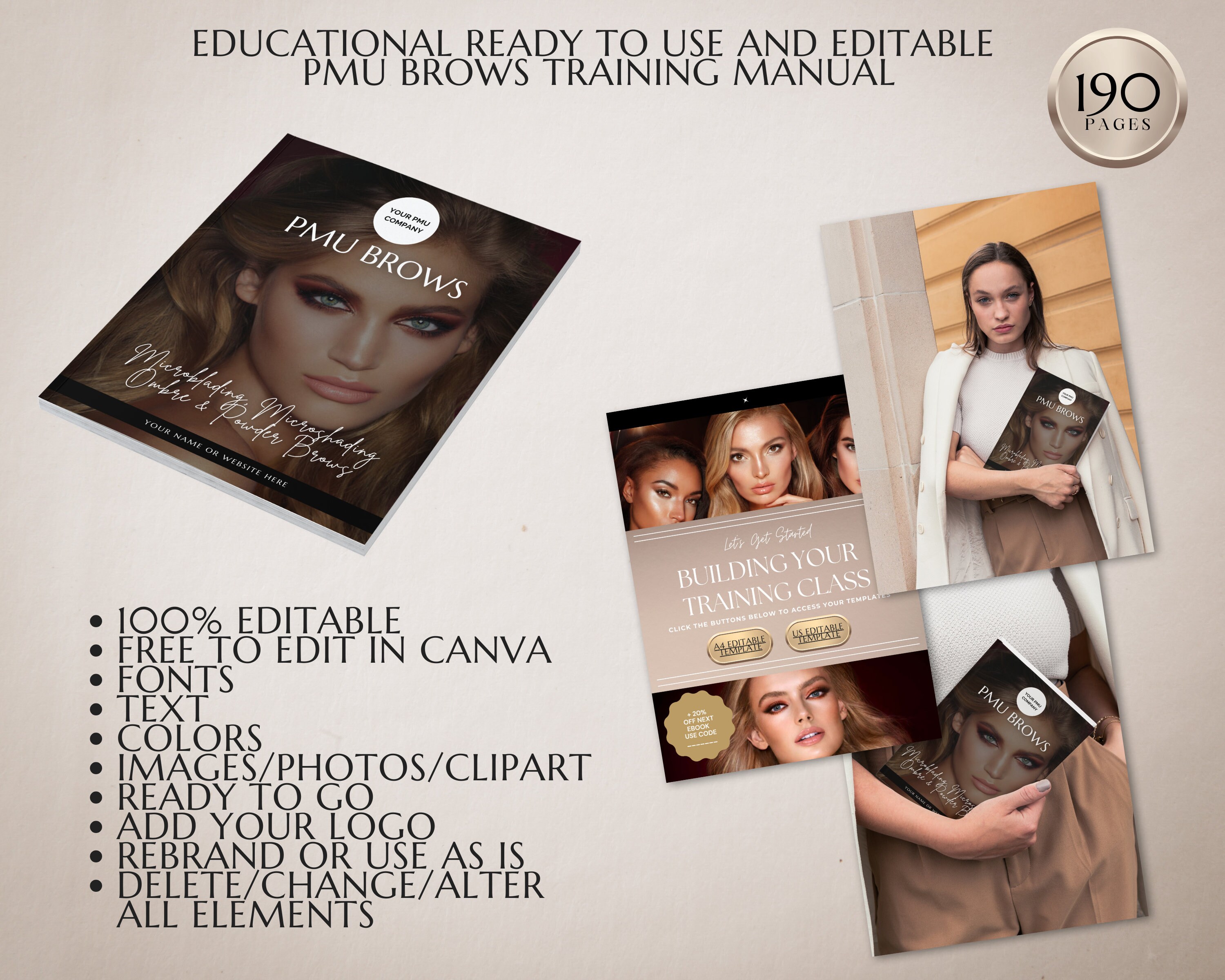 PMU Brows Training Manual, Microblading, Ombre, Powder Brows (ebook ...